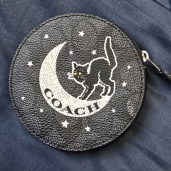 Coach | Bags | Coach Black Cat Moon Coin Purse New | Poshmark